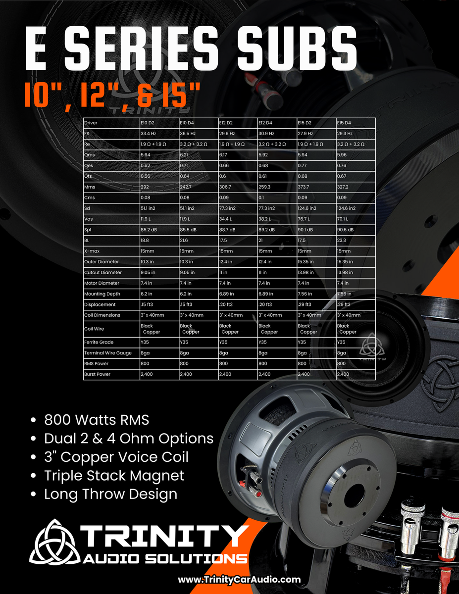 TRINITY AUDIO E SERIES 12" SUBWOOFER – FOX ACOUSTICS